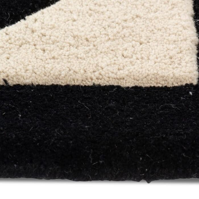 Abstract Hand Tufted Black and White Wool Area Rug