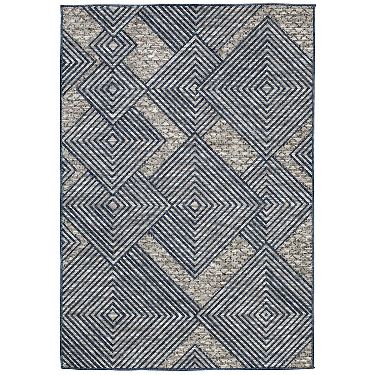 Odessa Blue Diamond Rug - Indoor / Outdoor Rug